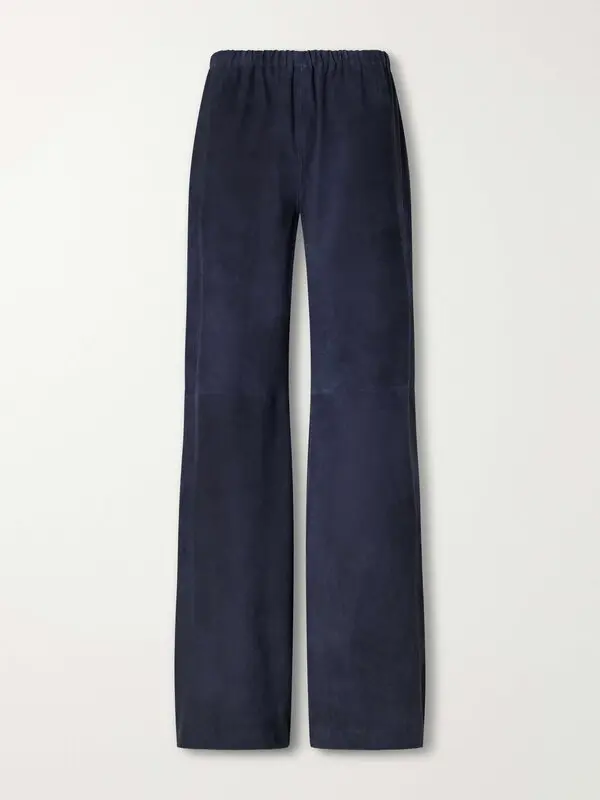 LA LIGNE Colby Paneled Suede Wide-leg Pants