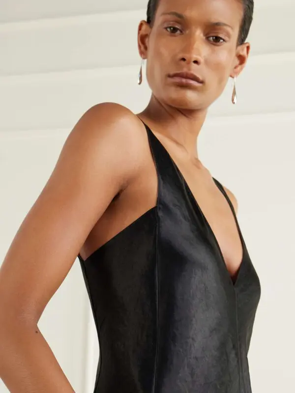 Maria Mcmanus Lace-trimmed Satin Mini Dress