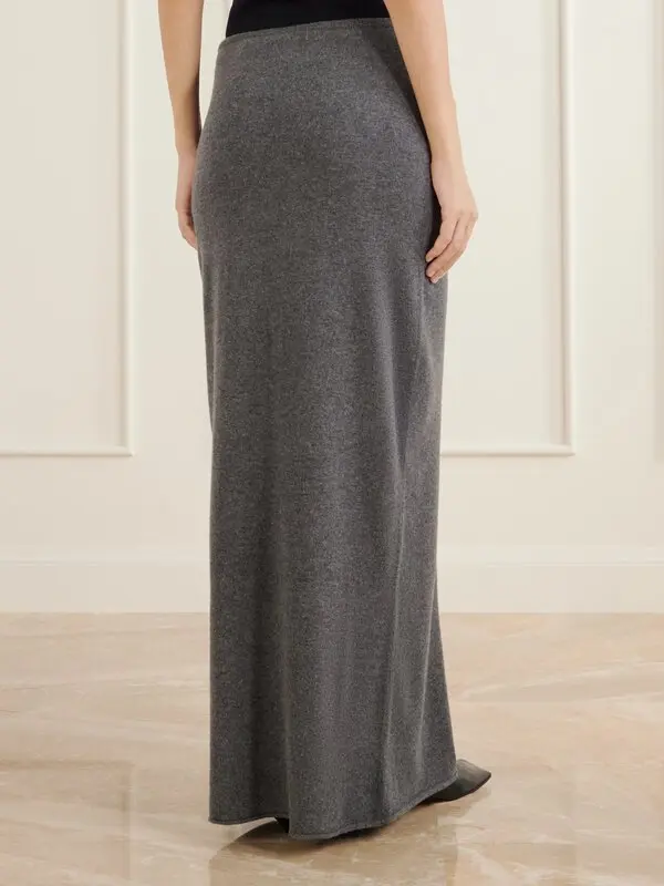 COLLEEN ALLEN Merino Wool Knitted Maxi Skirt - Gray