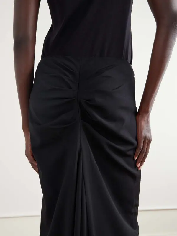 COLLEEN ALLEN Ruched Stretch-crepe Maxi Skirt