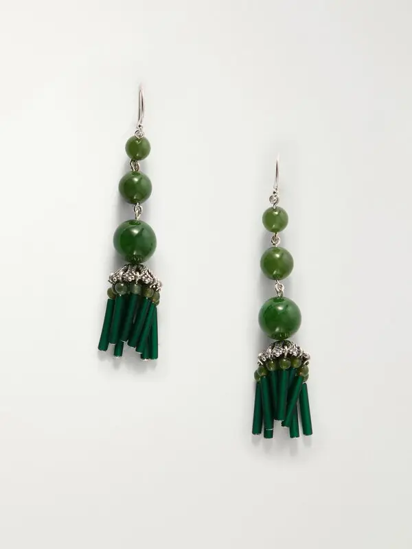 SOPHIE BUHAI Triplet Flamenco Sterling Silver Earrings - Green