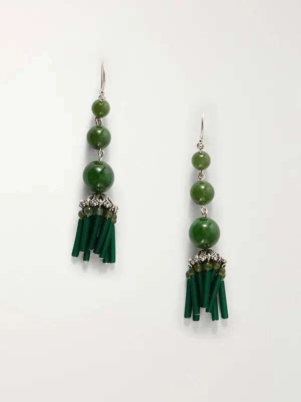SOPHIE BUHAI Triplet Flamenco Sterling Silver Earrings - Jade