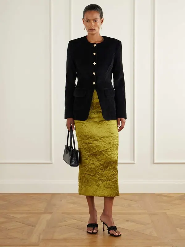 Tove Moya Button-embellished Velvet Jacket
