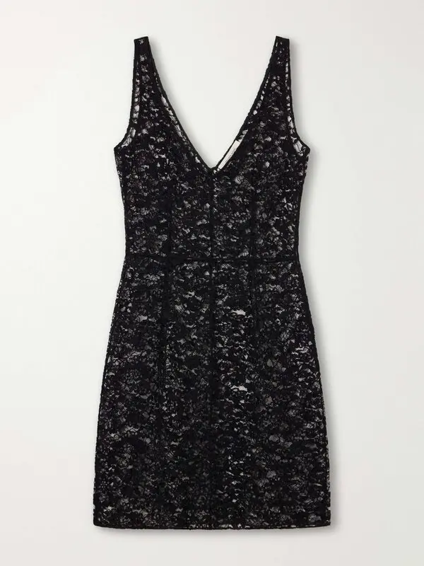 COLLEEN ALLEN Floral Cotton-blend Lace Mini Dress