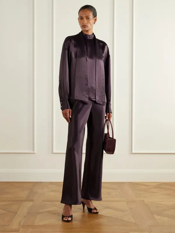 Maria Mcmanus Satin Straight-leg Pants