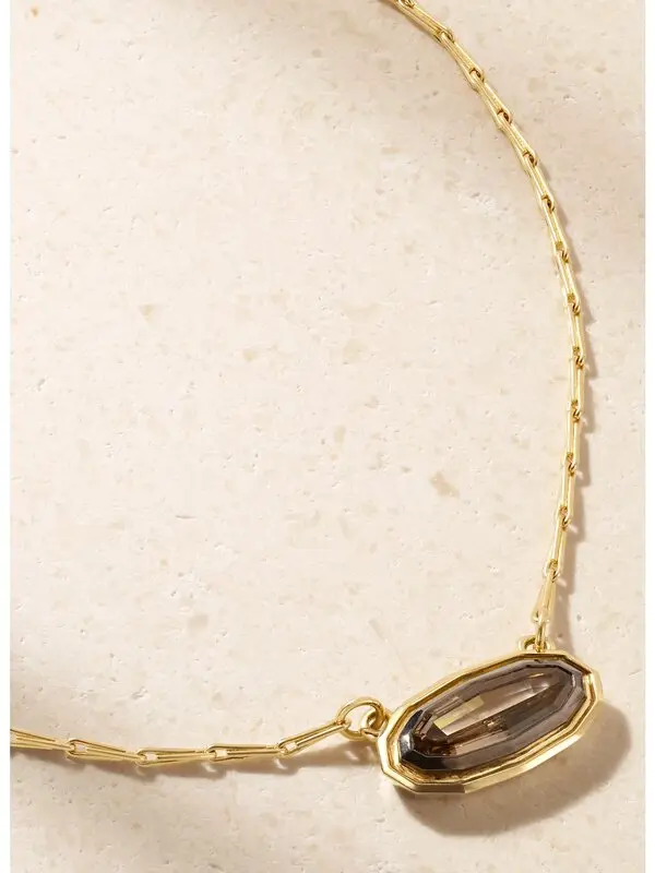 LUCY DELIUS East West 18-karat Brown And White Diamond Pendant Necklace - Gold