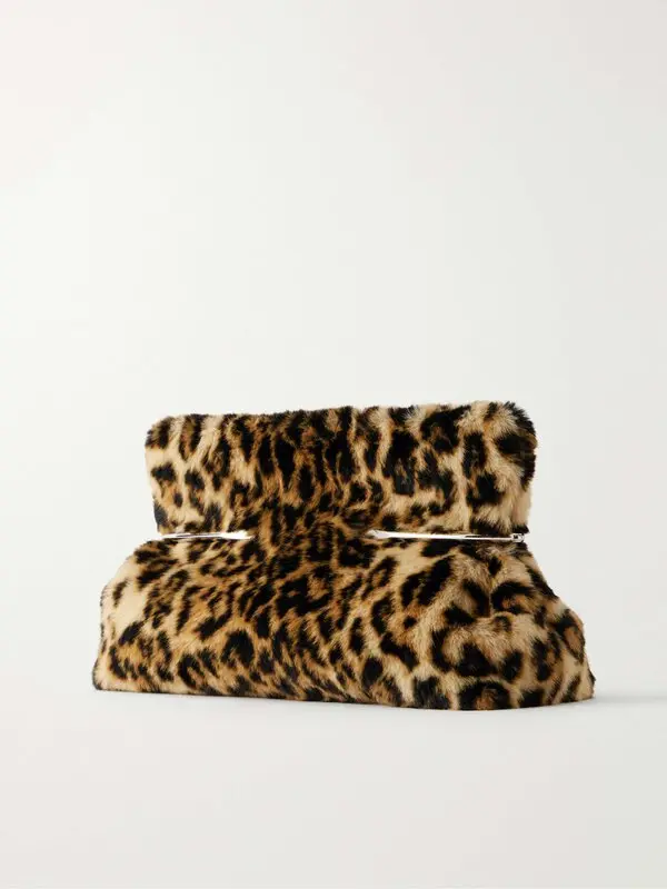 Givenchy Pinch Leopard-print Shearling Clutch