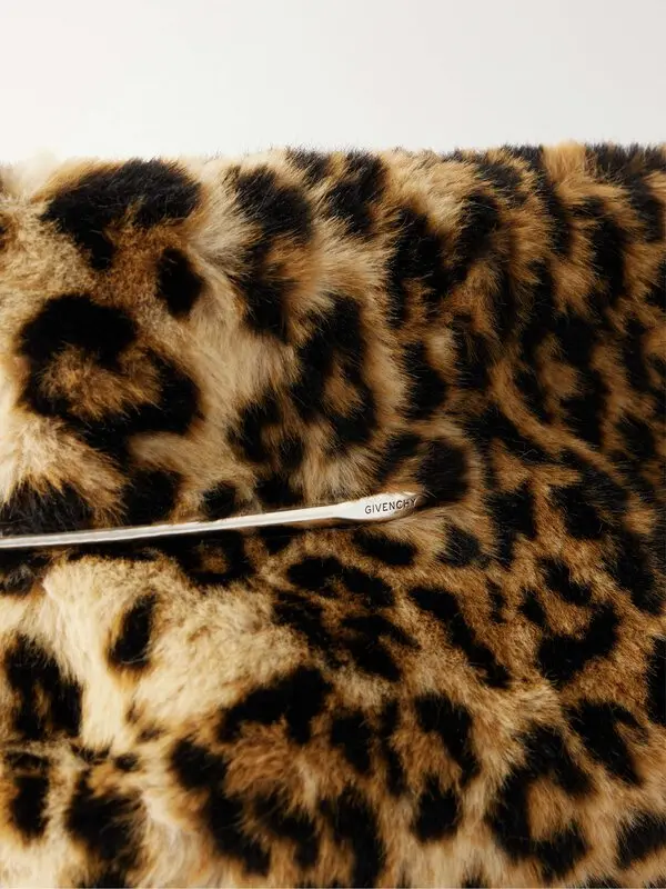 Givenchy Pinch Leopard-print Shearling Clutch