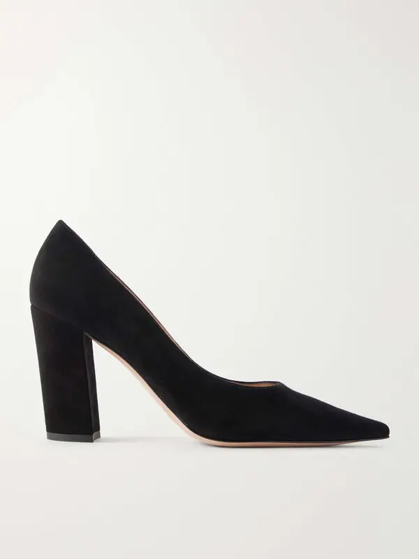 GIANVITO ROSSI Piper 85 Suede Pumps - Black