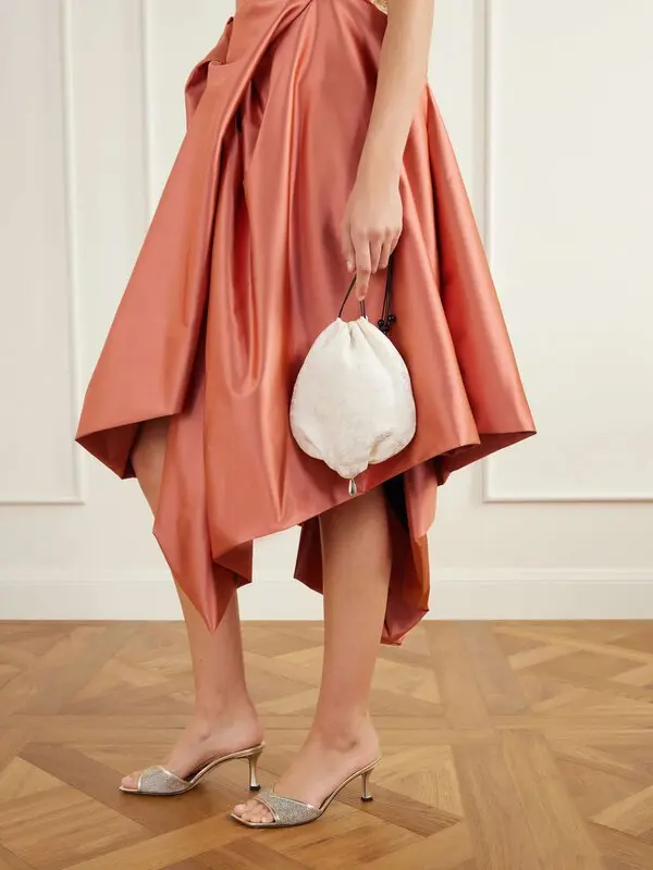 SOPHIE BUHAI Teardrop Embellished Satin-jacquard Pouch