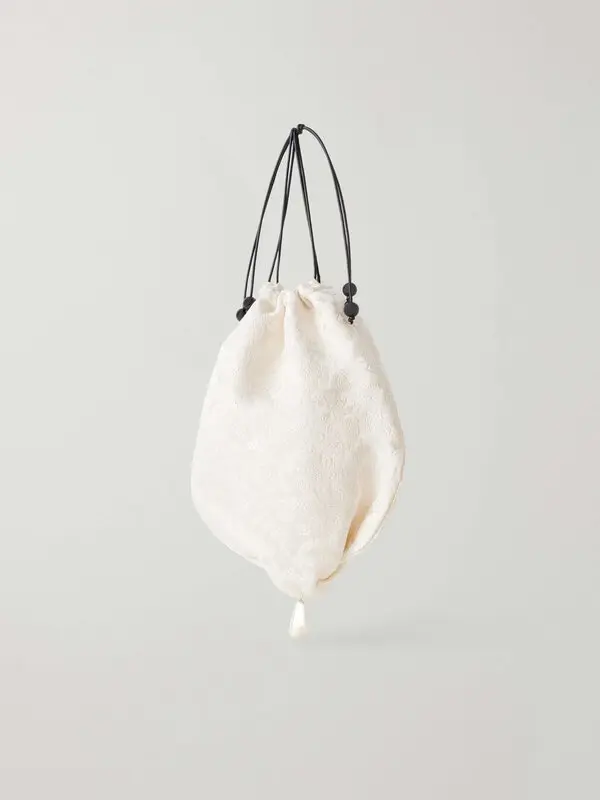 SOPHIE BUHAI Teardrop Embellished Satin-jacquard Pouch