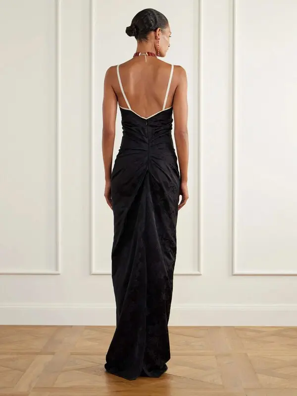 COLLEEN ALLEN Floral-jacquard Cotton-blend Maxi Dress