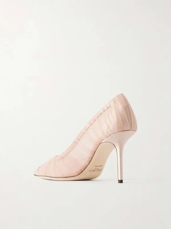 JIMMY CHOO Love 85 Gathered Tulle Pumps