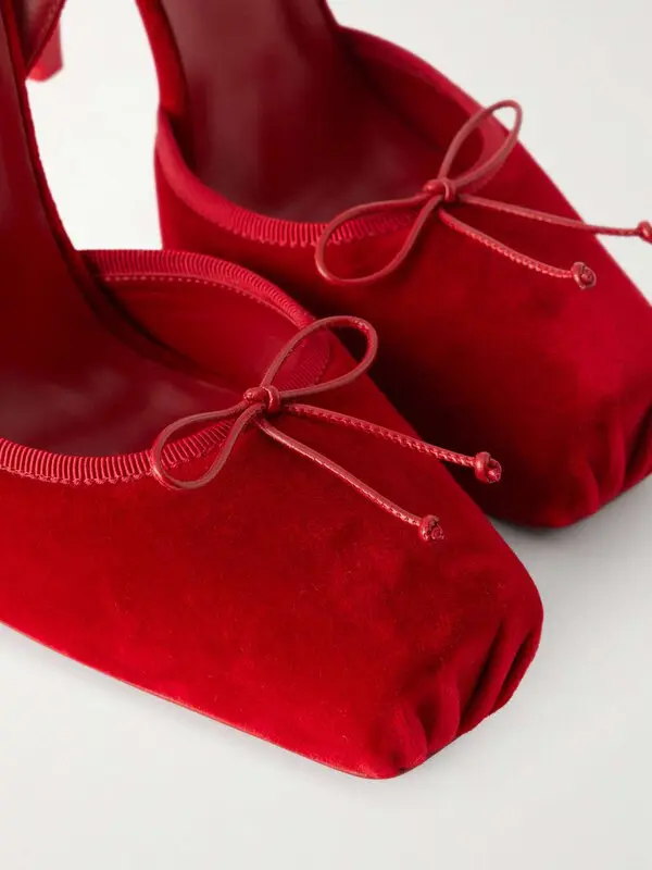 CHRISTIAN LOUBOUTIN Cassia Lace Up 100 Velvet Pumps