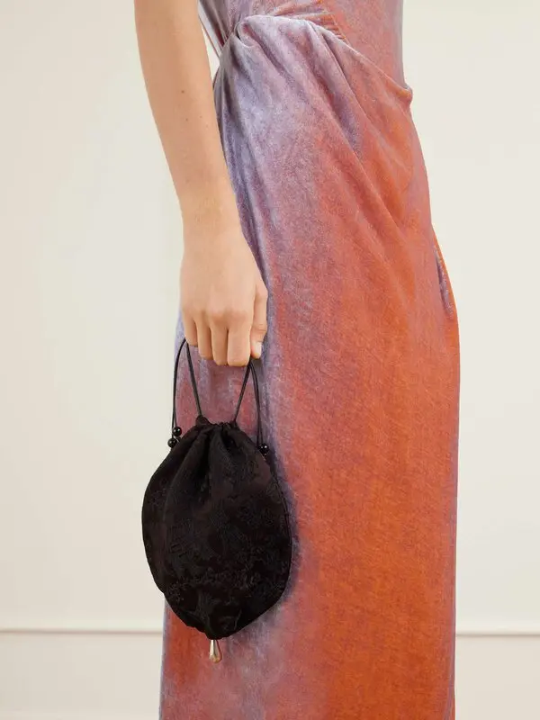 SOPHIE BUHAI Teardrop Embellished Satin-jacquard Pouch