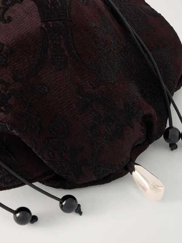 SOPHIE BUHAI Teardrop Embellished Satin-jacquard Pouch