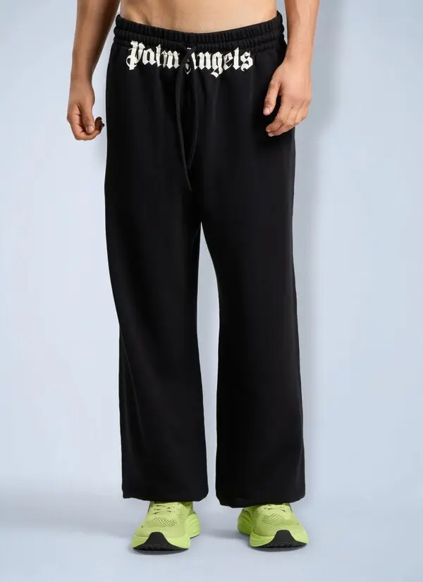 Palm Angels Waist Logo Sweatpants - Black