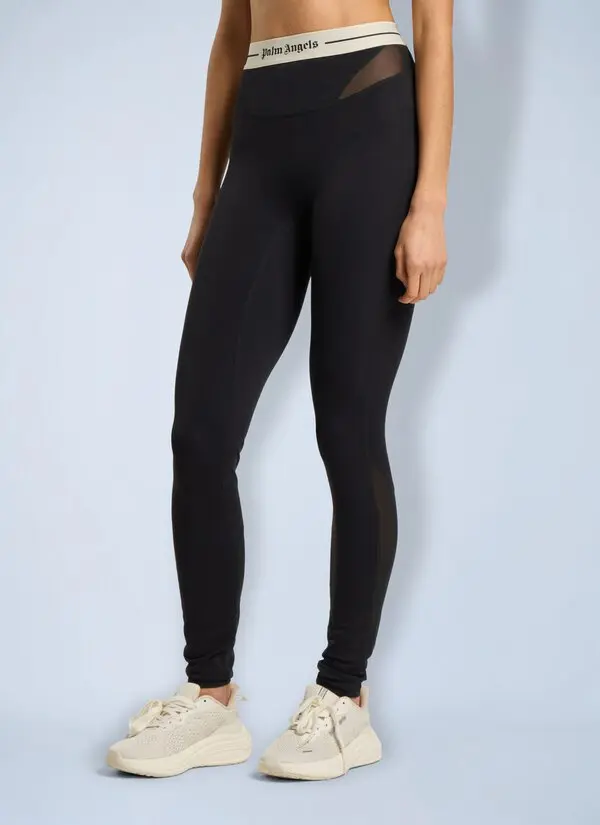 Palm Angels Logo Mix Layer Active Leggings