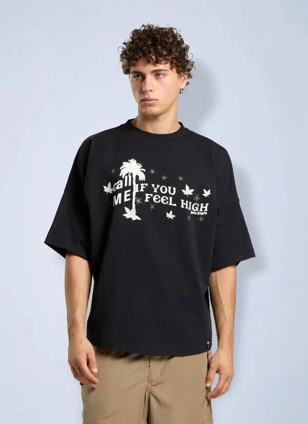 Palm Angels Feel High Oversized T-shirt - Black