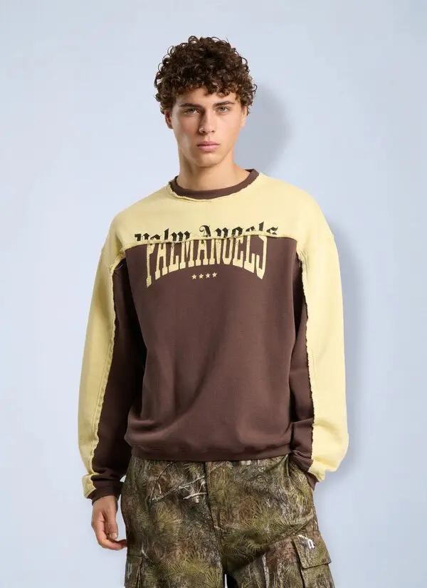 Palm Angels Vintage Logo Crewneck Sweatshirt - Brown