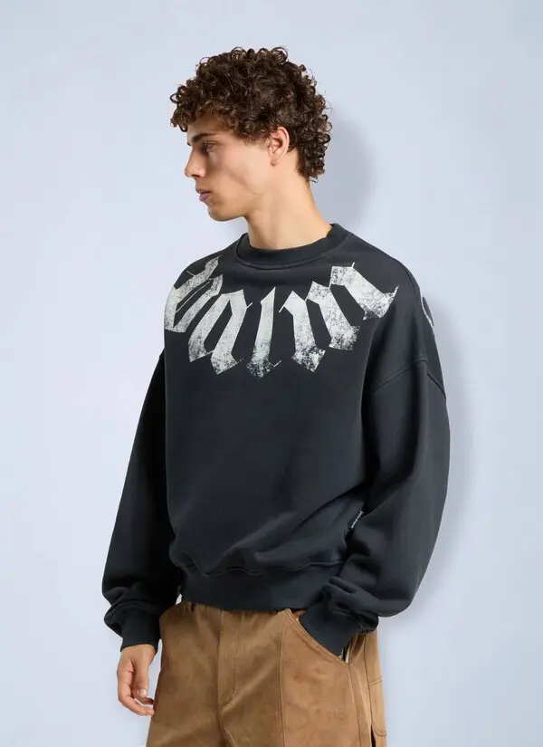 Palm Angels Big Neck Logo Loose Sweatshirt
