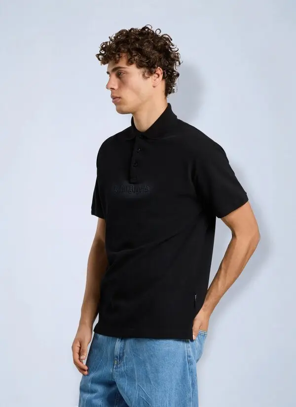 Palm Angels Logo Spray Regular Polo Shirt