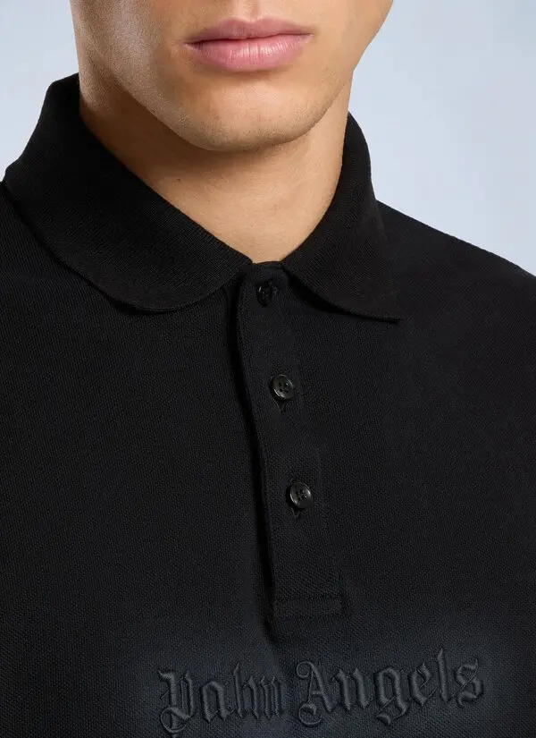 Palm Angels Logo Spray Regular Polo Shirt