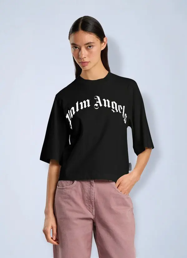 Palm Angels Curved Logo Boxy T-shirt