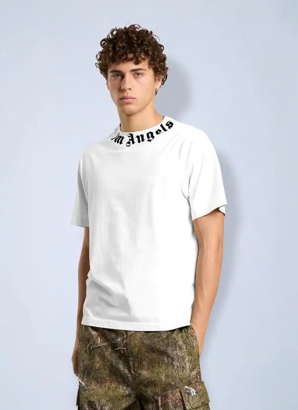 Palm Angels Neck Logo Regular Tee