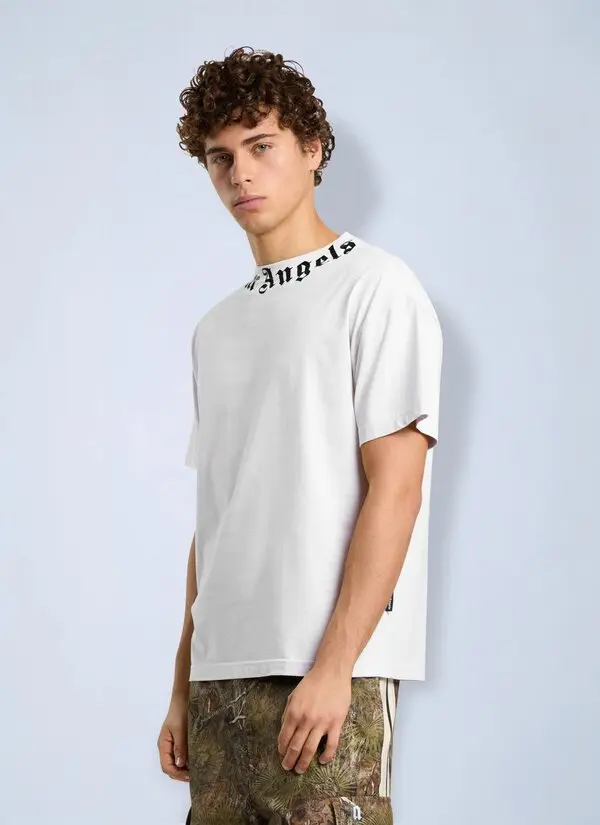 Palm Angels Neck Logo Regular Tee