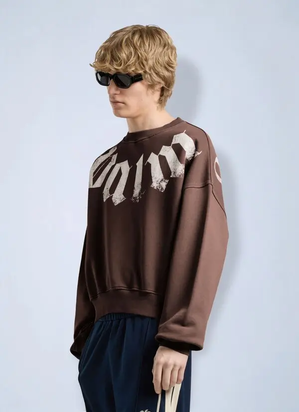 Palm Angels Big Neck Logo Loose Sweatshirt