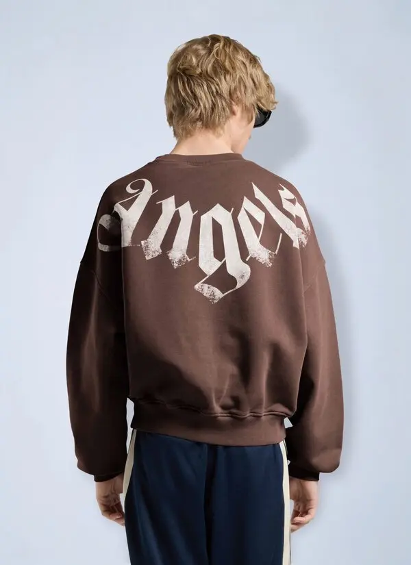 Palm Angels Big Neck Logo Loose Sweatshirt