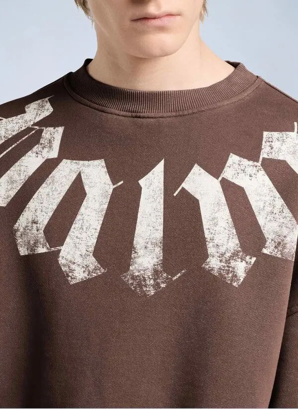 Palm Angels Big Neck Logo Loose Sweatshirt