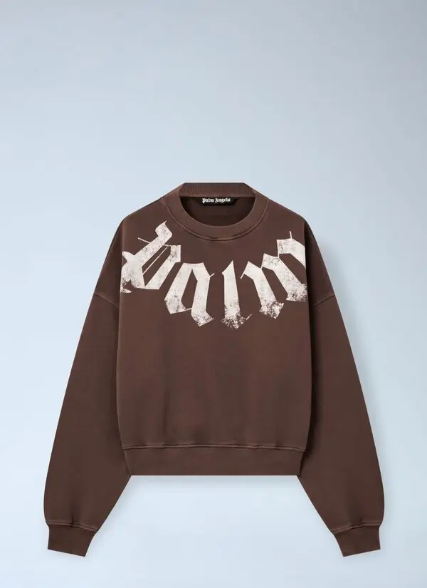 Palm Angels Big Neck Logo Loose Sweatshirt