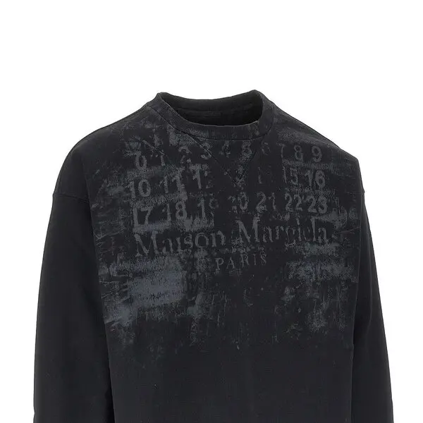 MAISON MARGIELA Logo Print Overized Crewneck Weathirt