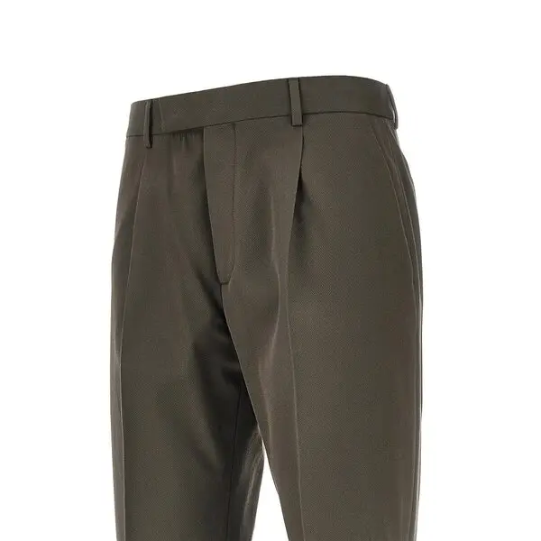 Zegna Wool And Cotton Pleated Pants