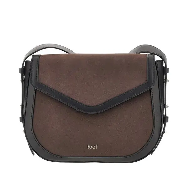 IOEF Nubuck Leather 'arc' Crossbody Bag
