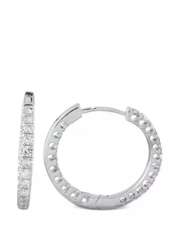 LB EXCLUSIVE Diamond Inside-out Hoop Earrings - Silver