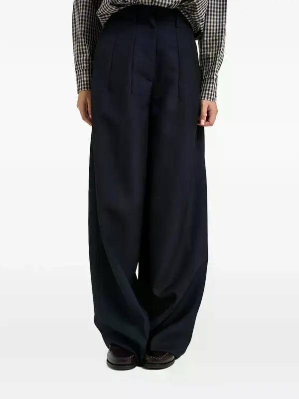 NINE:INTHE:MORNING Zina Pleated Wide-leg Trousers - Blue