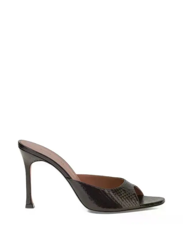 Amina Muaddi Alexa Crocodile-effect Leather Sandals