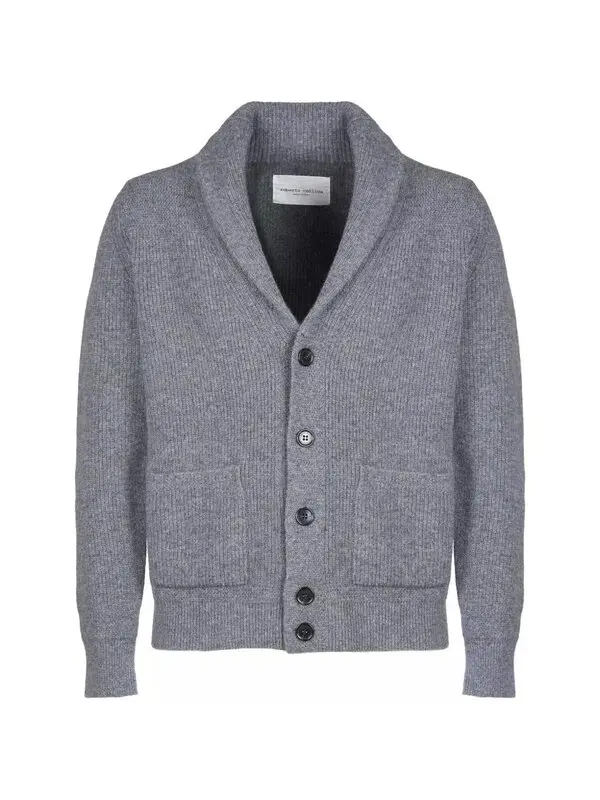 ROBERTO COLLINA Ribbed Shawl-collar Cardigan