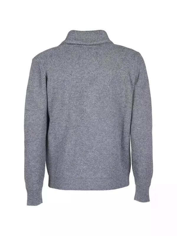 ROBERTO COLLINA Ribbed Shawl-collar Cardigan