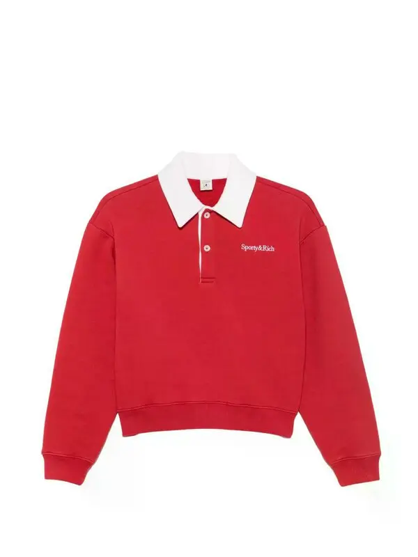 Sporty & Rich Evin Logo-print Polo Shirt - Red