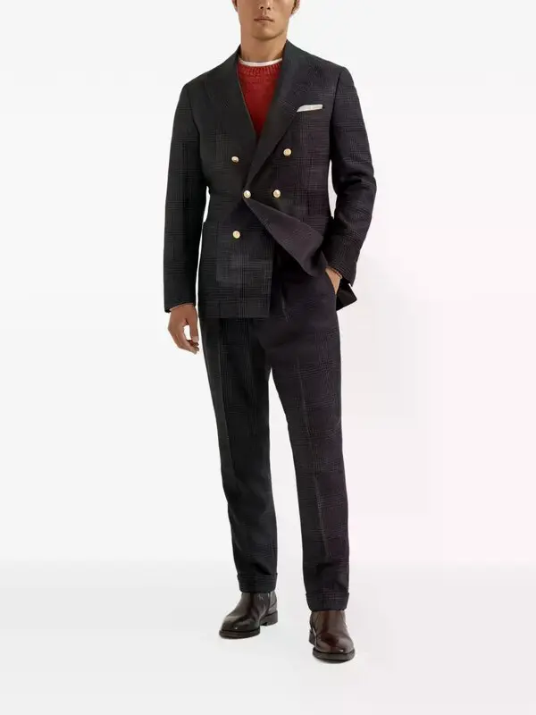 Brunello Cucinelli Double-breasted Checked Suit