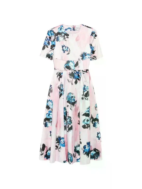 Stine Goya Floral-print Pleated Midi Dress - Pink