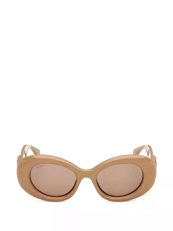 Max Mara Logo-plaque Oval-frame Sunglasses