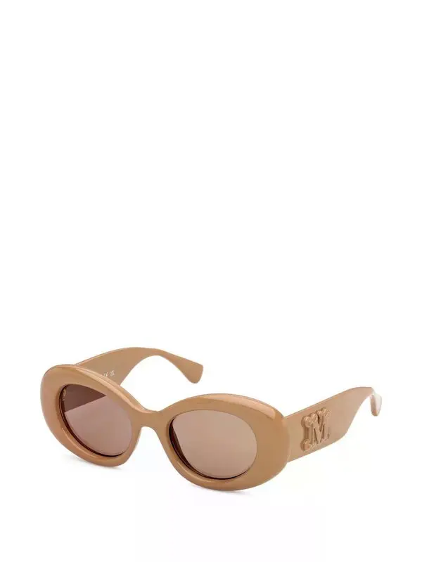 Max Mara Logo-plaque Oval-frame Sunglasses