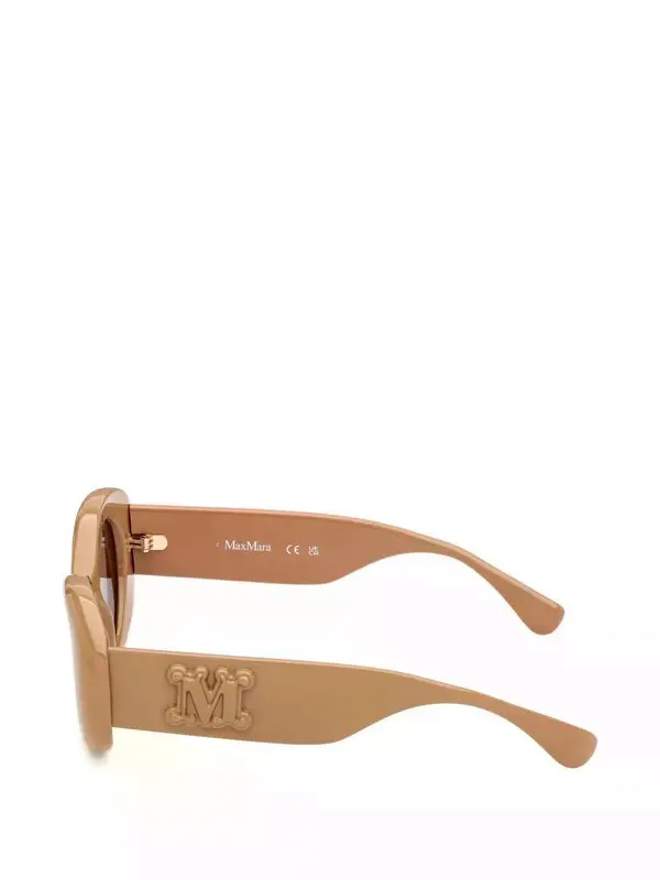 Max Mara Logo-plaque Oval-frame Sunglasses