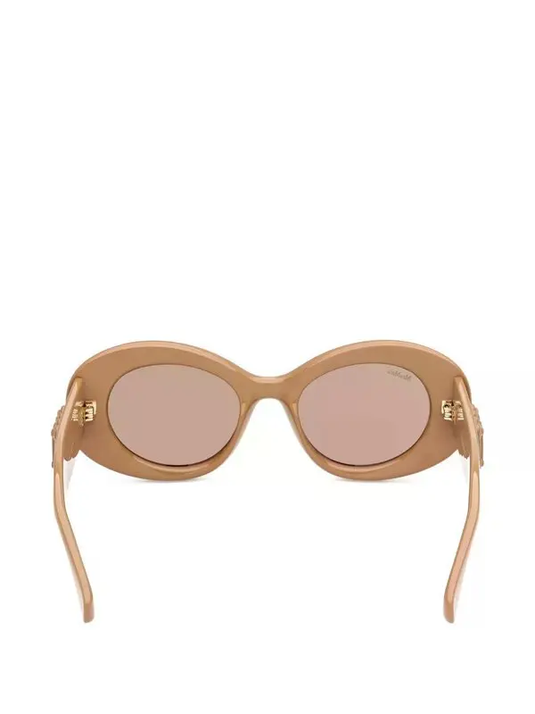 Max Mara Logo-plaque Oval-frame Sunglasses