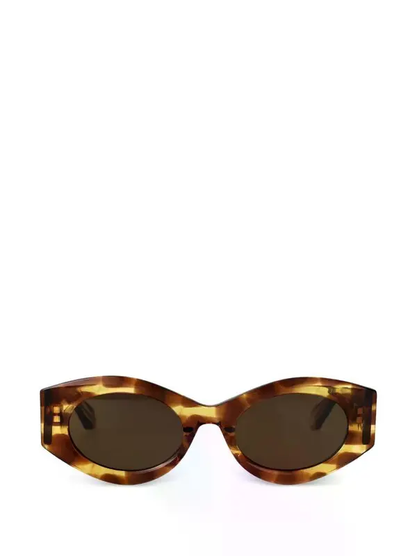 Alaïa Oval-frame Sunglasses - Brown